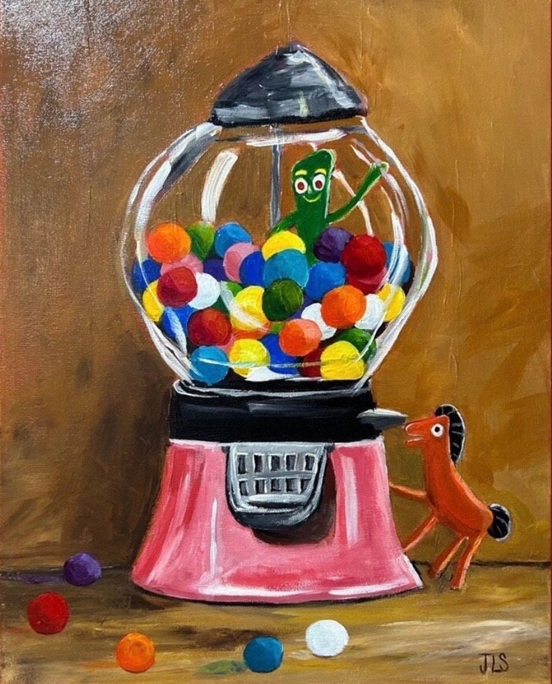 Art Print 8 X 10 or 16 X 20 Gumby and Pokey Gumball Machine ...