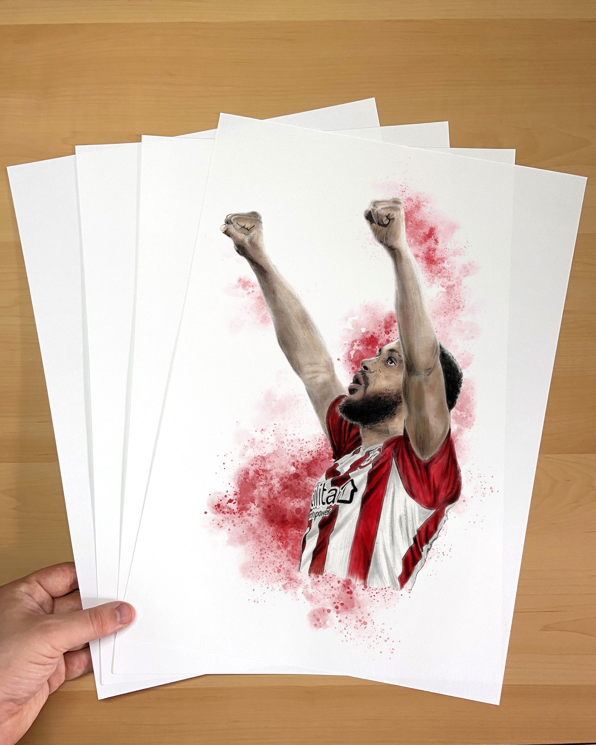 Brentford FC Bryan Mbeumo Colour Portrait Print | Etsy