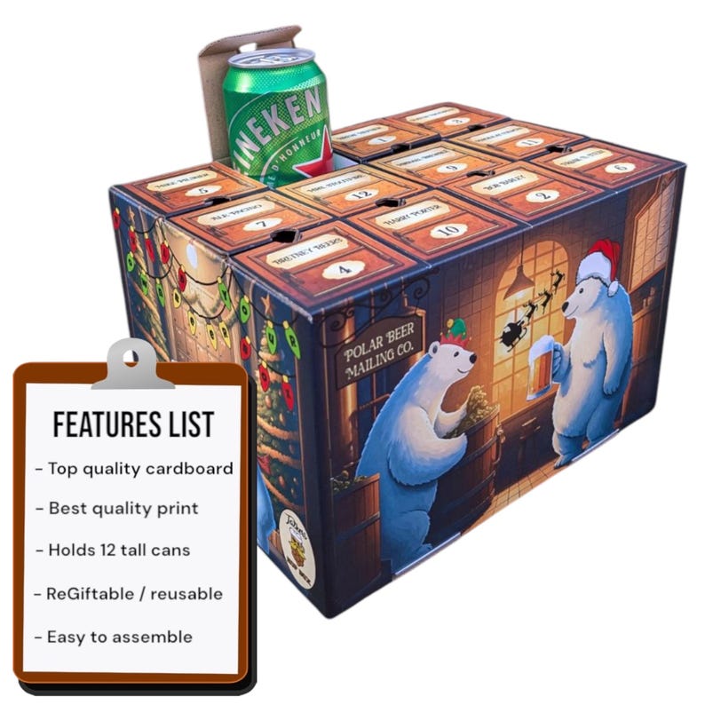 12 Days of Christmas Beer Advent Box: DIY Gift Box - Etsy