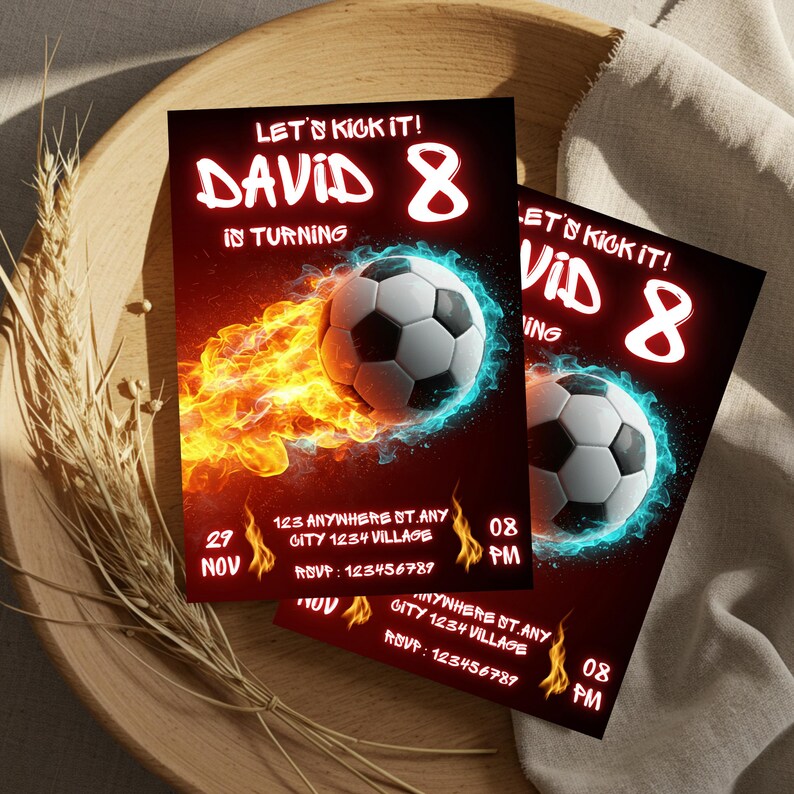Soccer Birthday Invitation: Sports Party, Canva Template (digital ...
