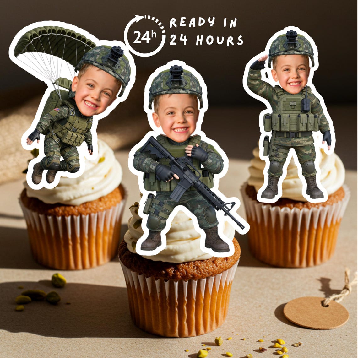 Custom Face Army Birthday Invitation: Camo Soldier Party (digital ...