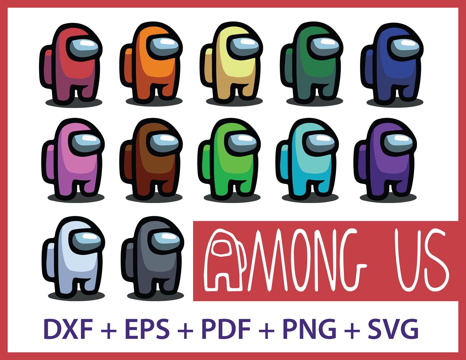 Among Us all colors Instant download digital vector print n | Etsy
