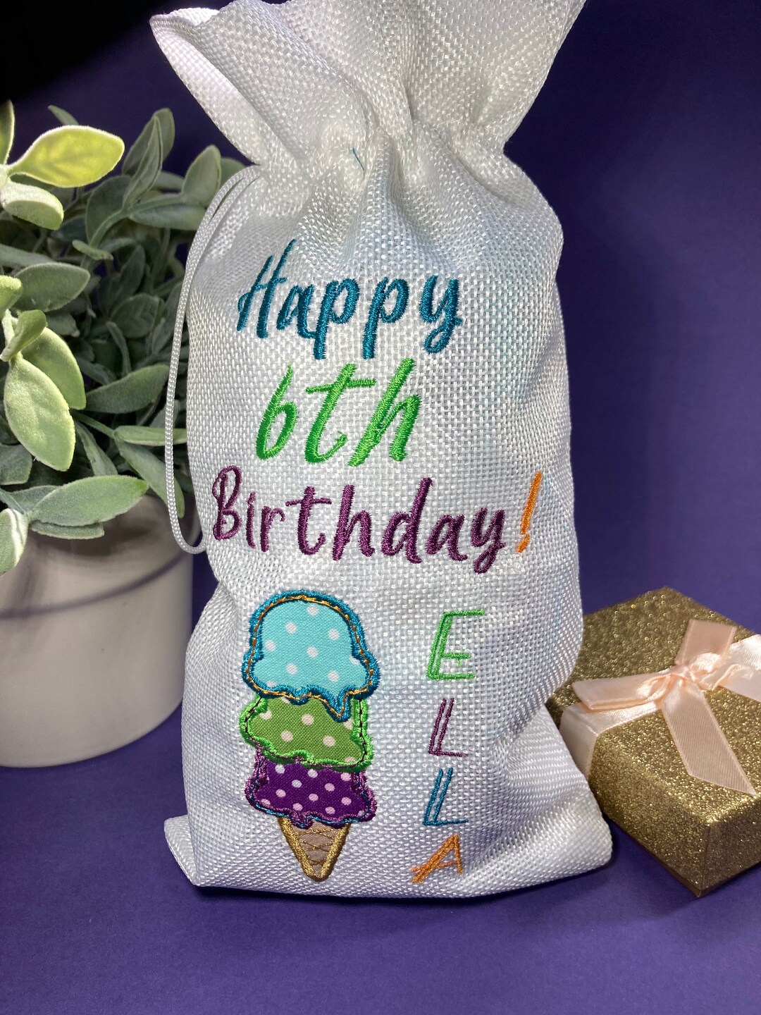 Happy Birthday Personalized Gift Bag, Birthday Personalized Treat Bag ...