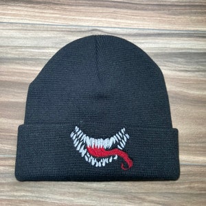 Venom Beanie, Marvel Hats, Glow in the Dark Beanie, Embroidered Cuff ...