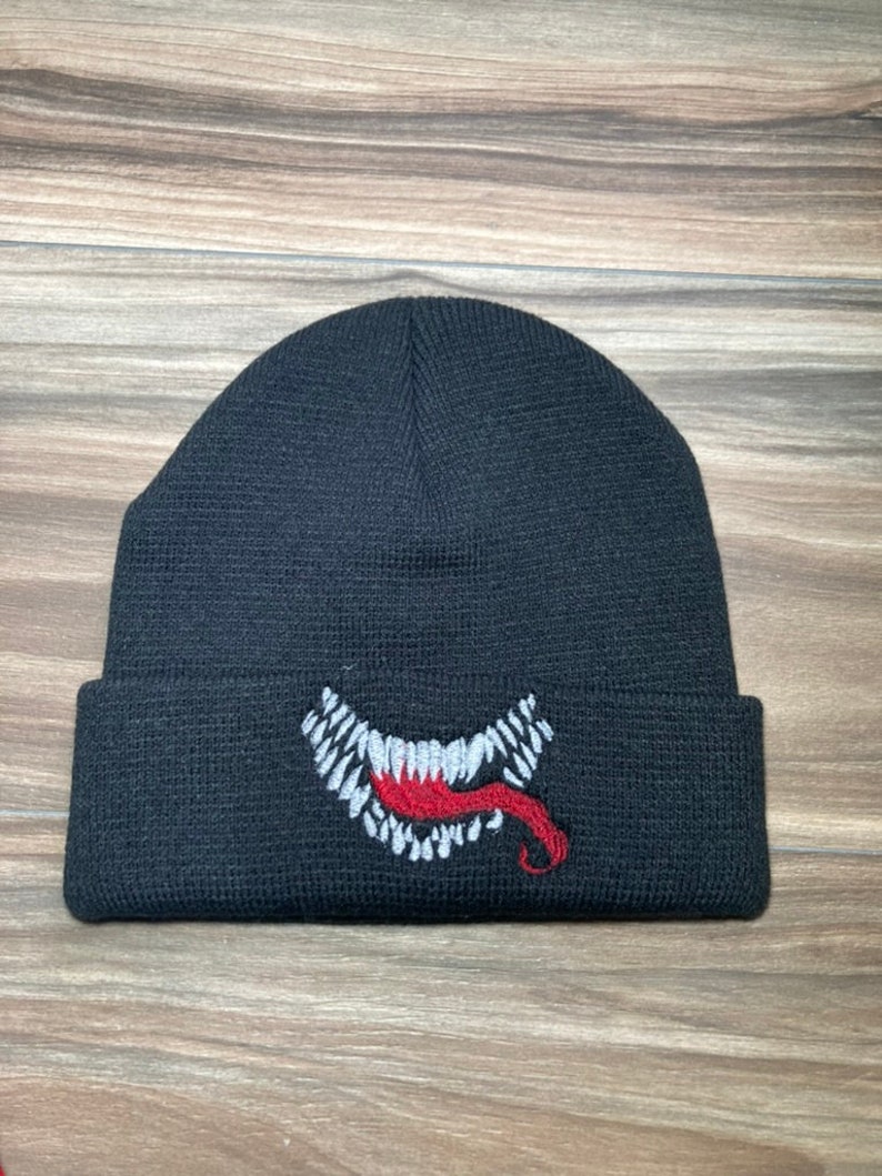 Venom Beanie, Marvel Hats, Glow in the Dark Beanie, Embroidered Cuff ...