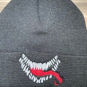 Venom Beanie, Marvel Hats, Glow in the Dark Beanie, Embroidered Cuff ...