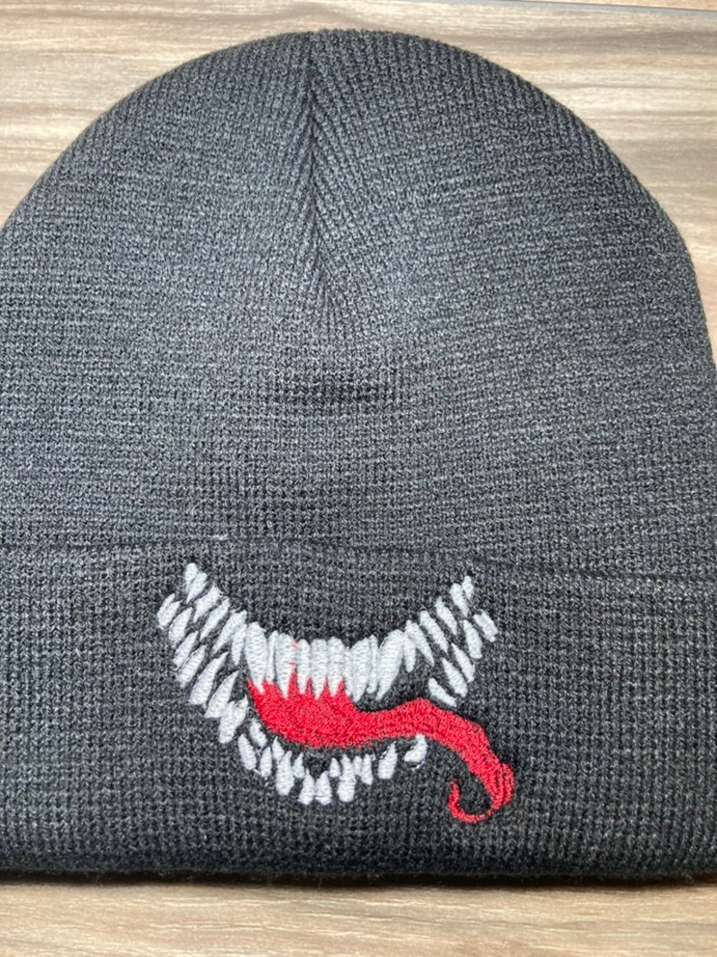 Venom Beanie, Marvel Hats, Glow in the Dark Beanie, Embroidered Cuff ...