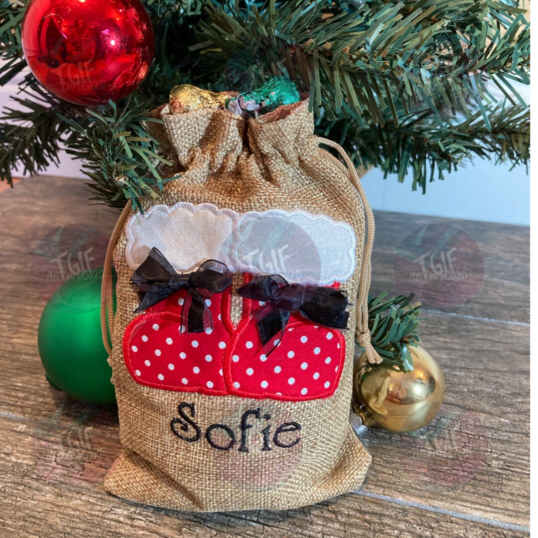 Christmas Mini Gift Bags With Cute Santa Booties, Christmas Gift Bags ...