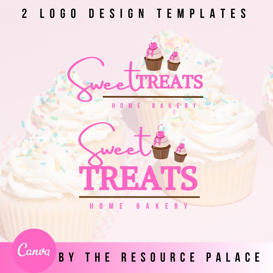 2 Canva Cupcake Logos Design Template | Bakery, Bake, Home, Sweets ...
