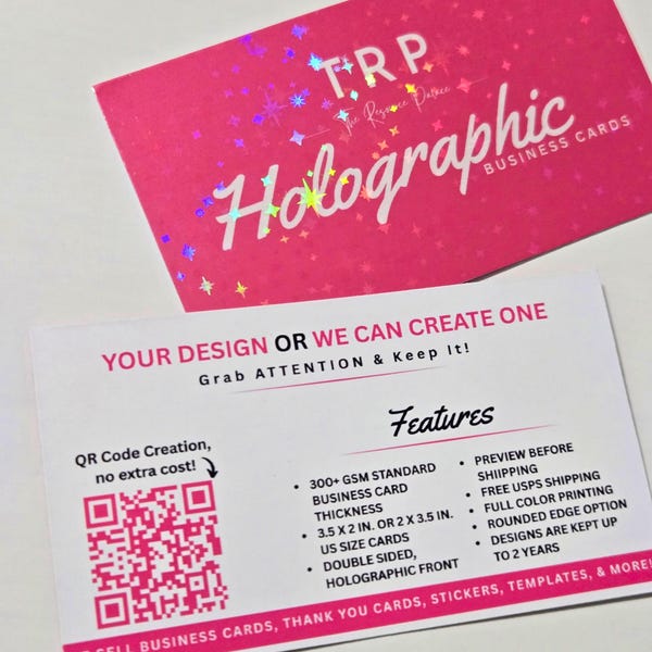 Holographic Business Cards - Etsy