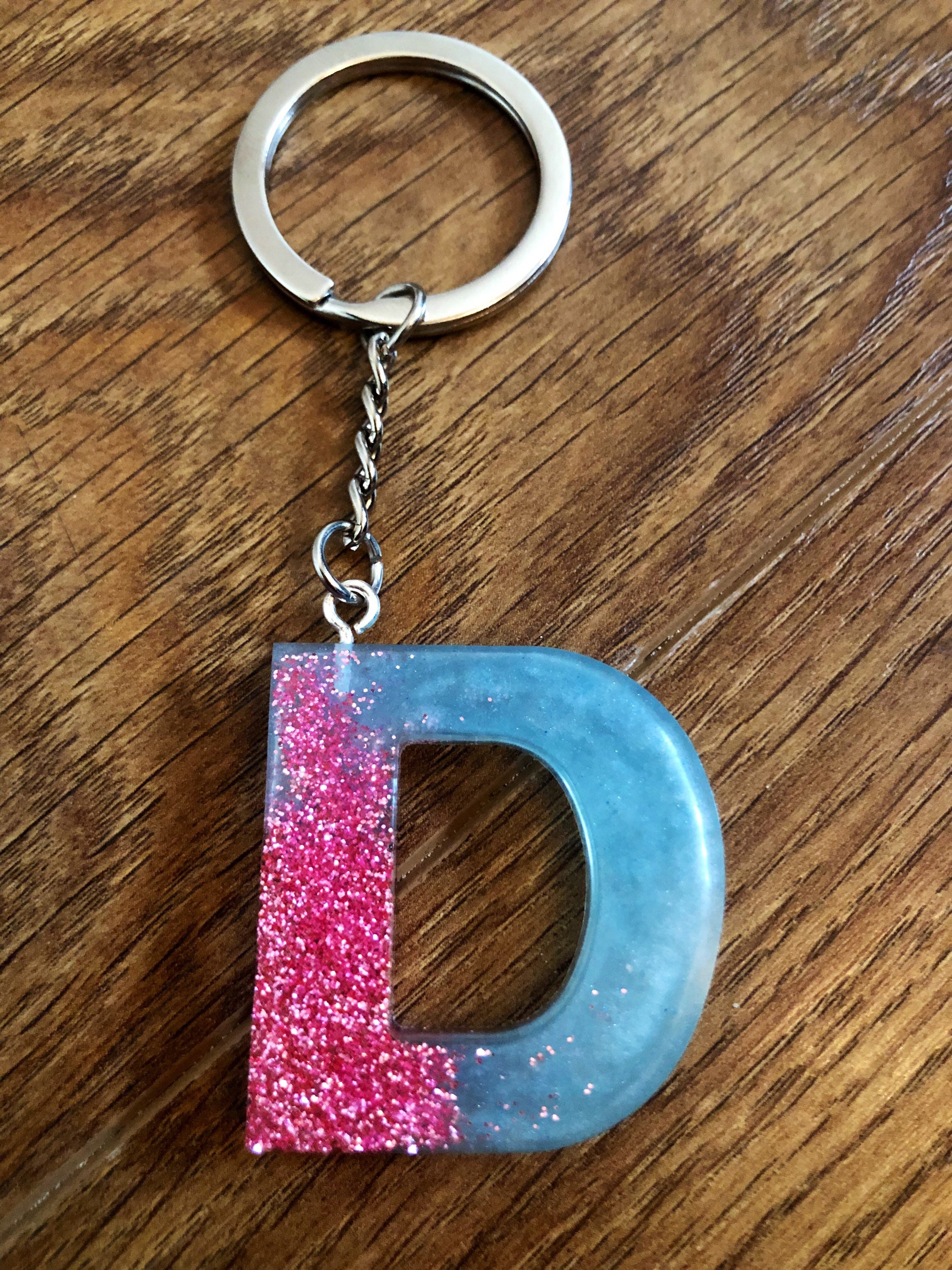 Handmade resin letter D keyring keychain charm | Etsy