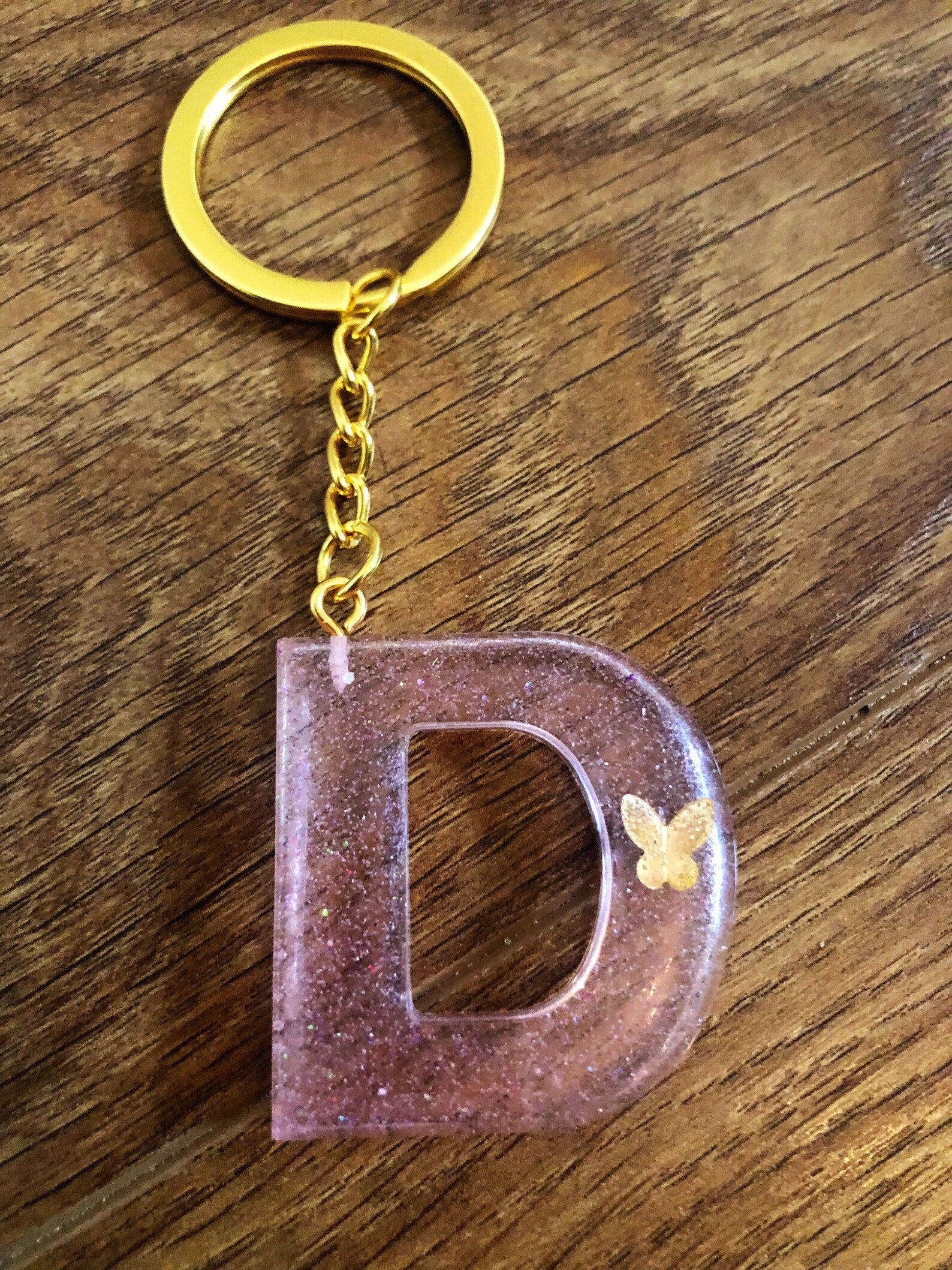 Handmade resin letter D keyring keychain charm | Etsy