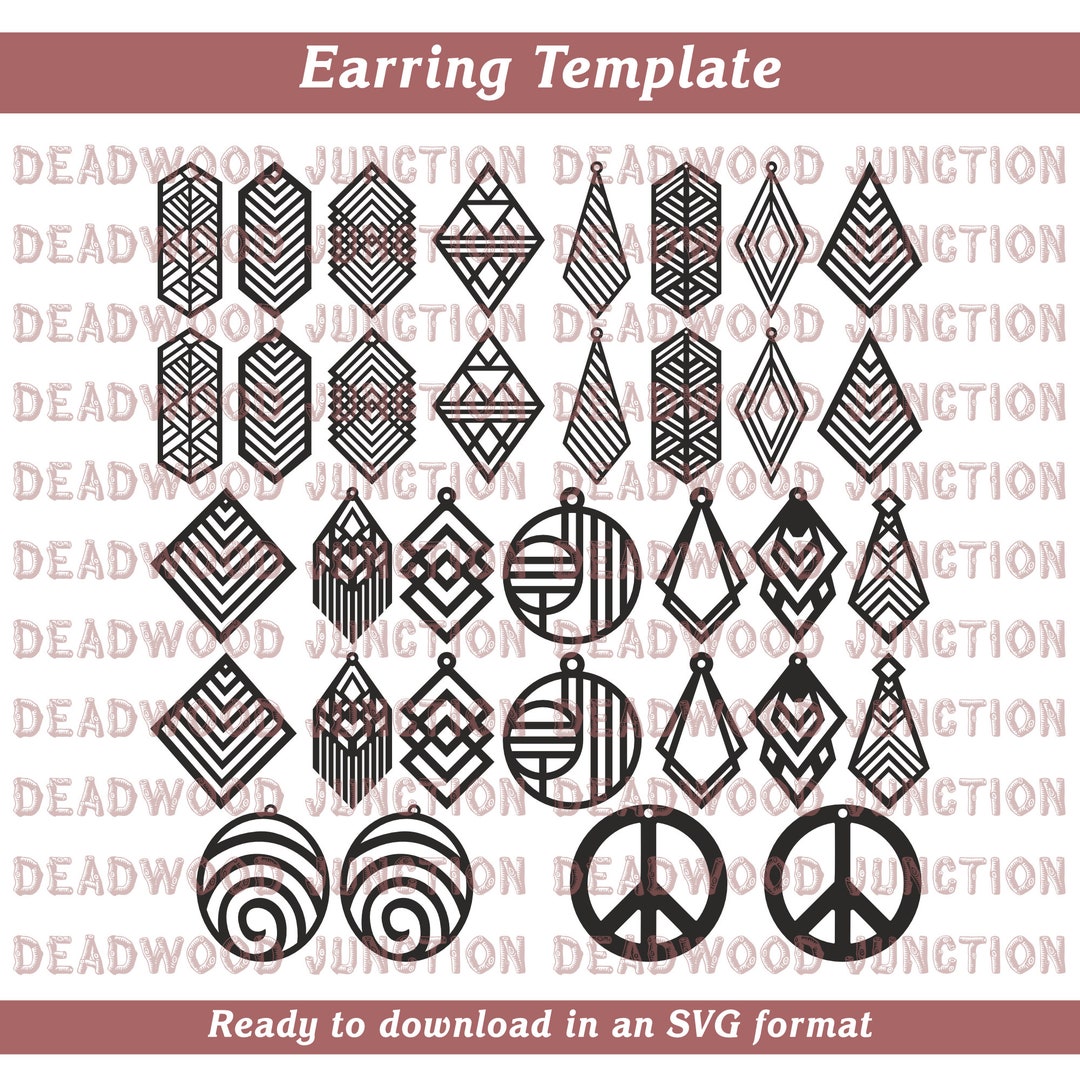 Earring Template SVG File - Etsy