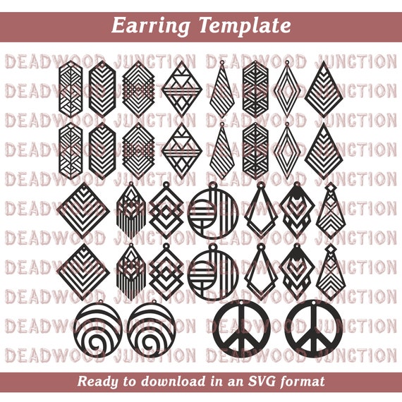 Earring Template SVG File - Etsy