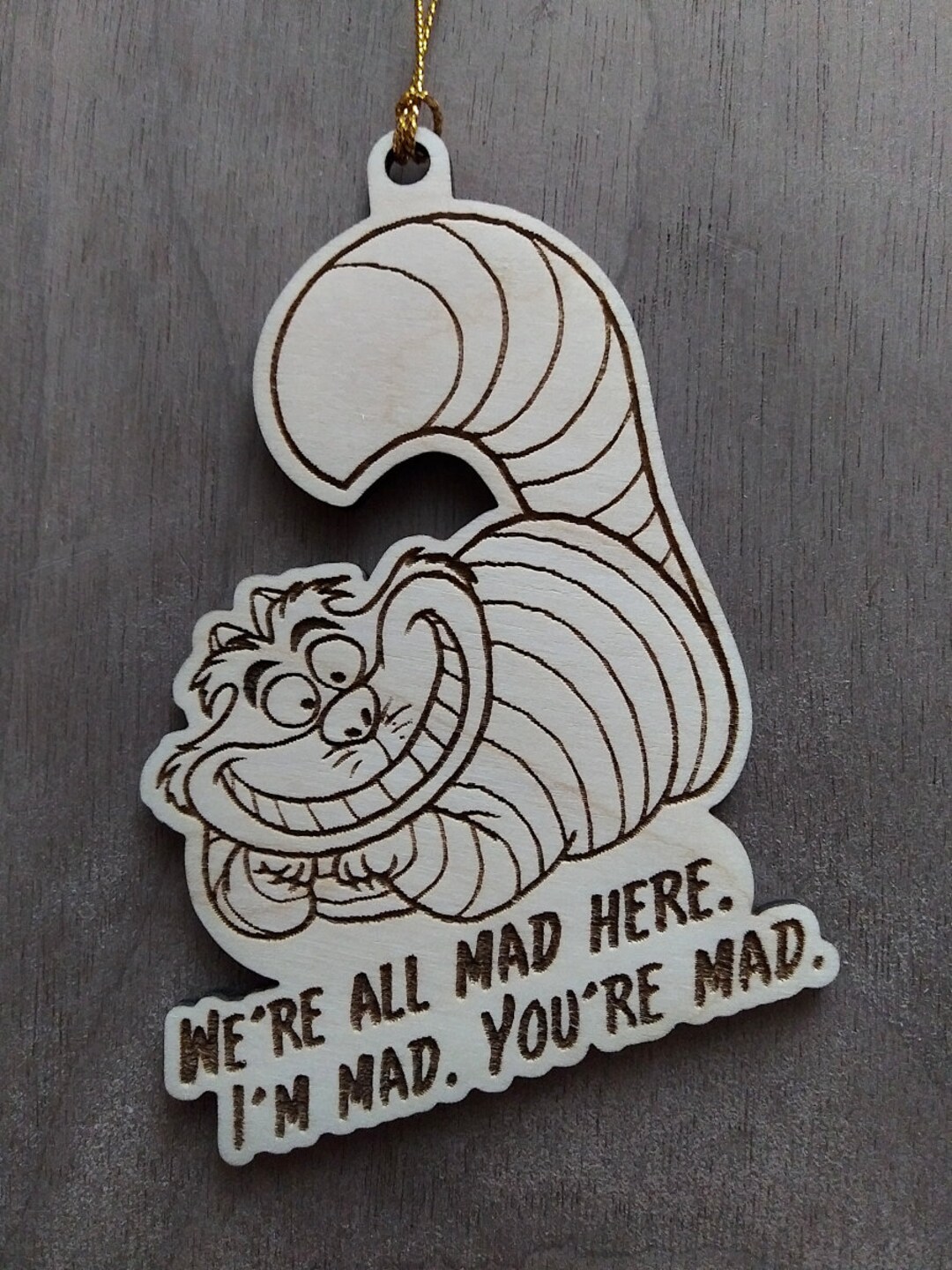Cheshire Cat Alice in Wonderland Wood Ornament - Etsy