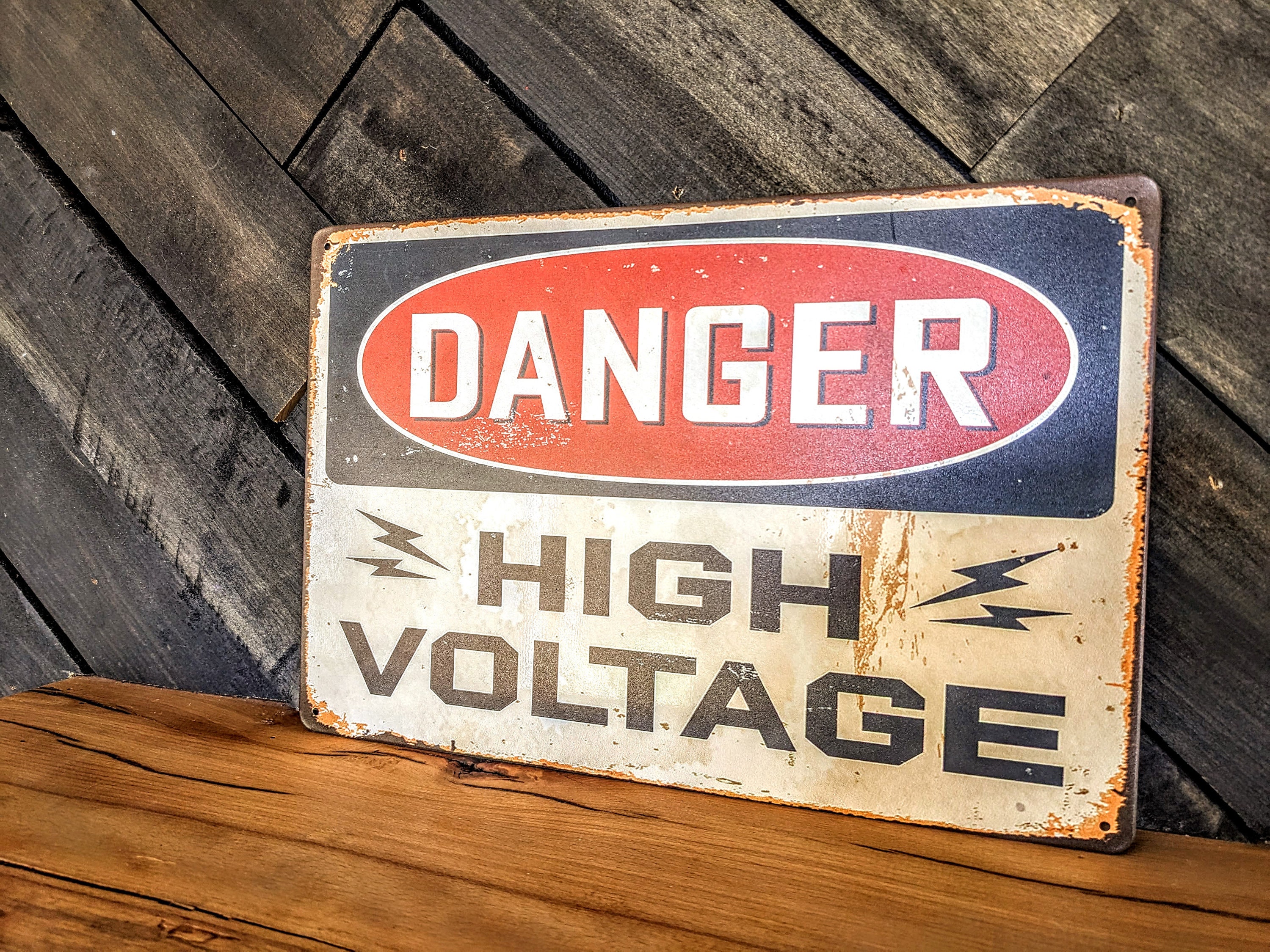 Vintage High Voltage Sign