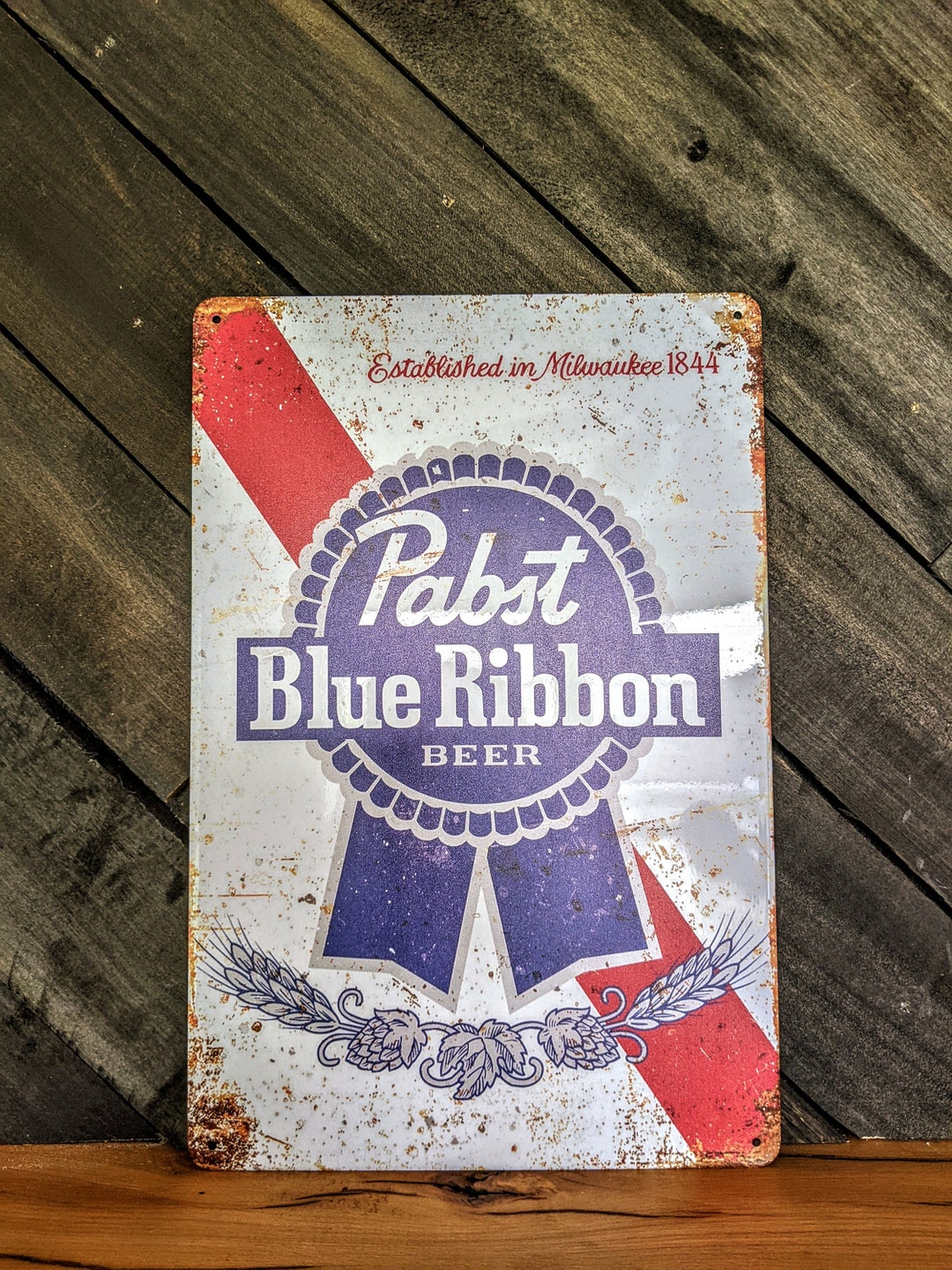 Pabst Blue Ribbon Sign Antique Style Pabst Beer Sign - Etsy