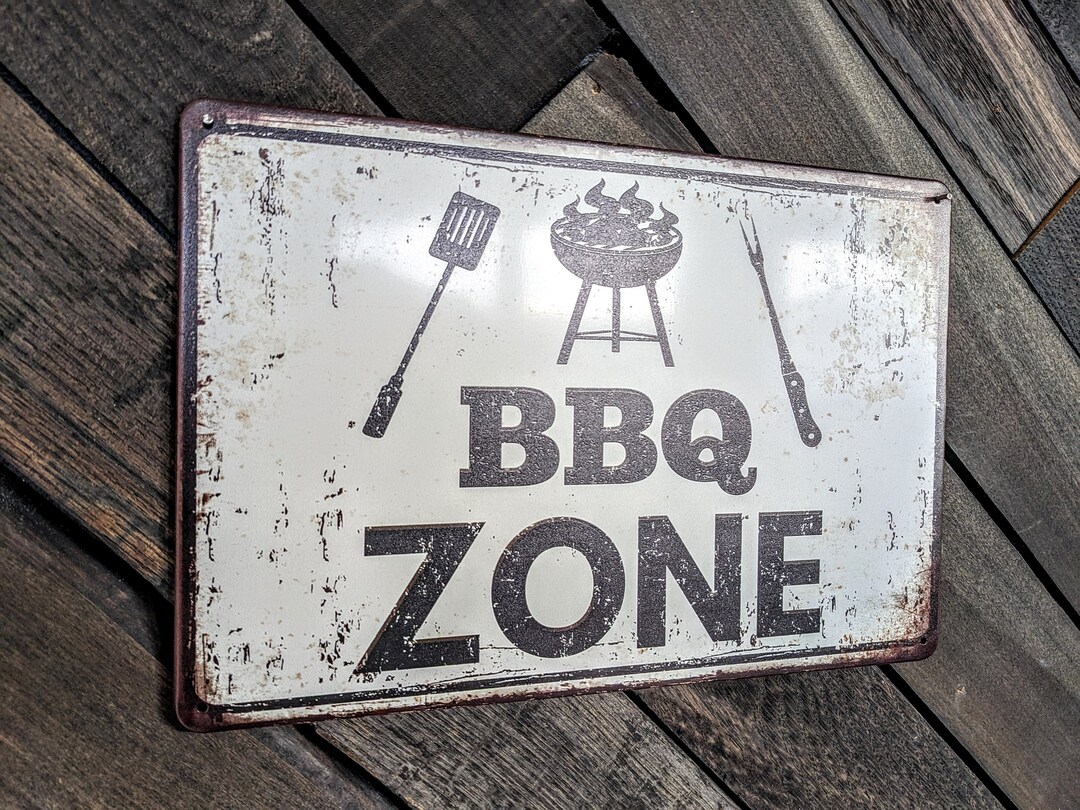 BBQ Zone Sign Retro Style Cookout Sign - Etsy