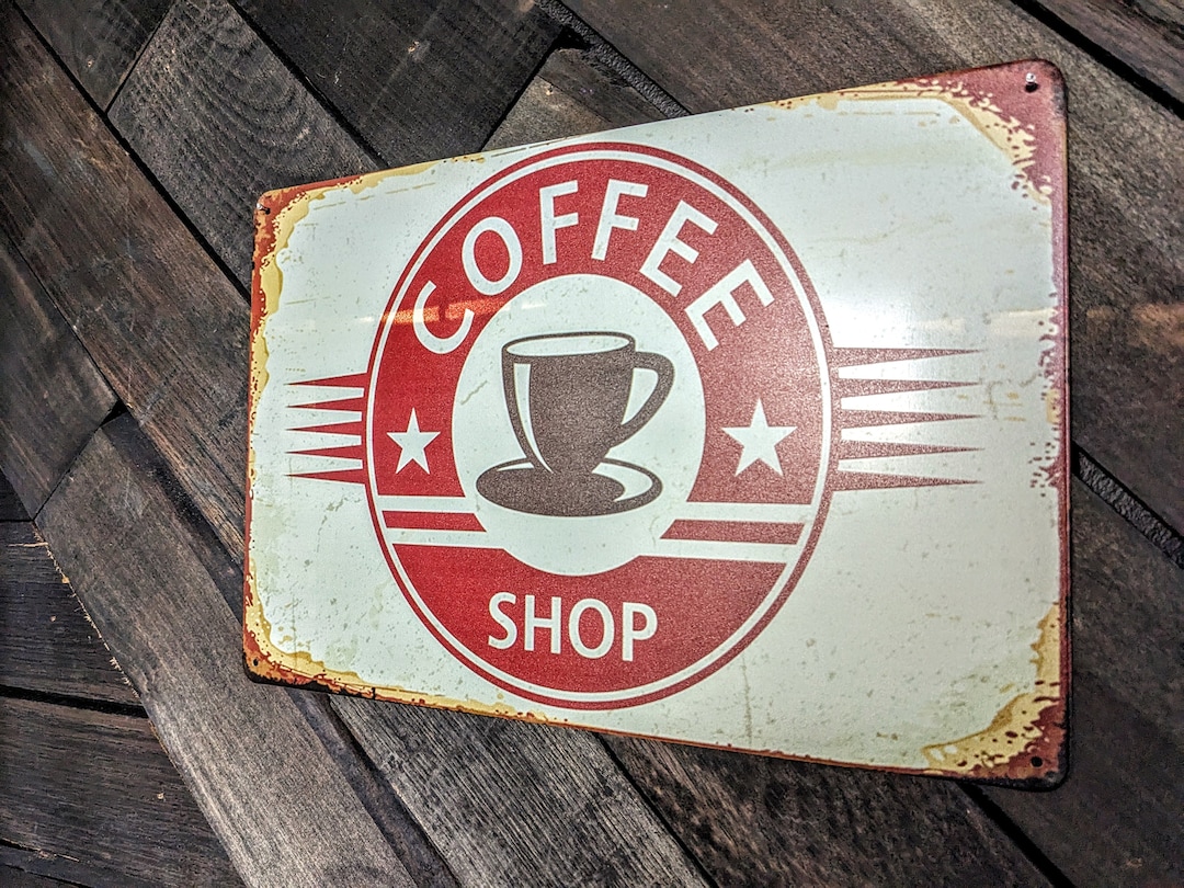 Retro Coffee Shop Sign Rustic Kitchen Decor - Etsy