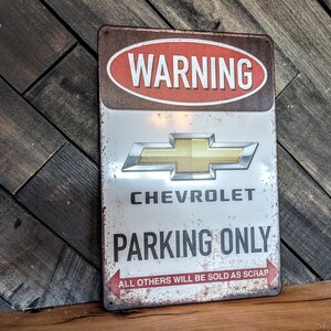 Chevrolet Parking Only Sign Chevy Parking Only Sign - Etsy