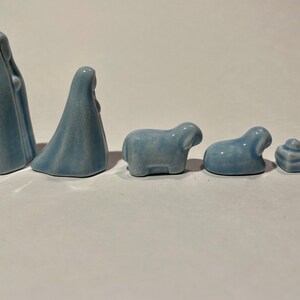 Modern Nativity Scene, Baby Blue, Handmade, Hand Painted, Ceramic ...