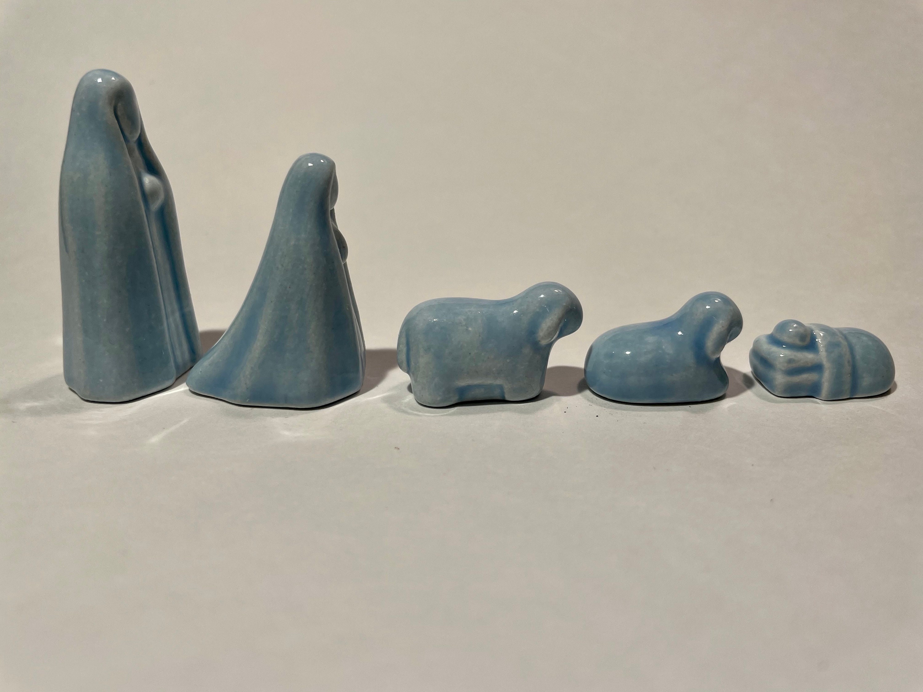 Modern Nativity Scene Baby Blue Handmade Hand Painted - Etsy