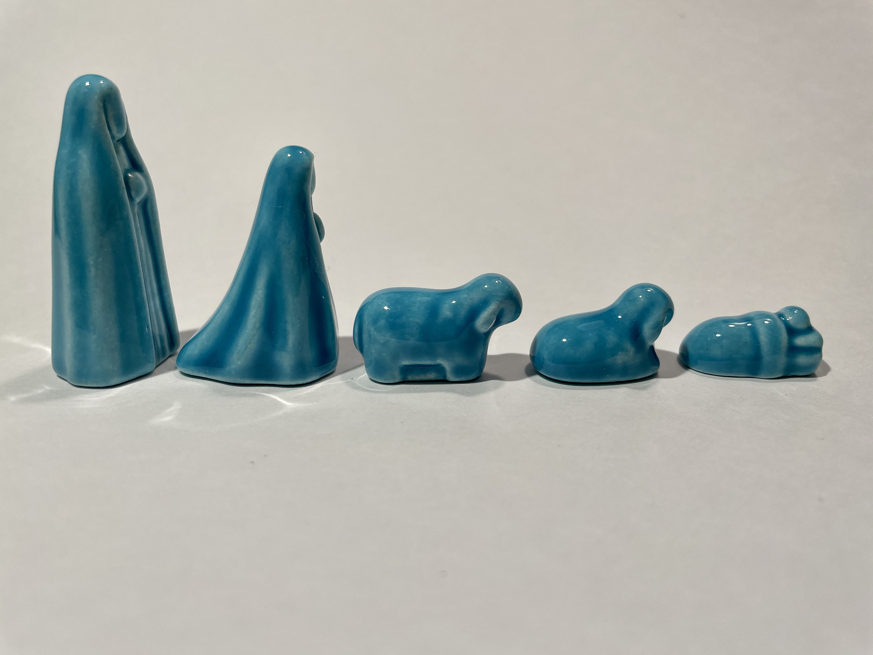 Modern Nativity Scene, Blue Caribbean, Handmade, Hand Painted, Ceramic ...