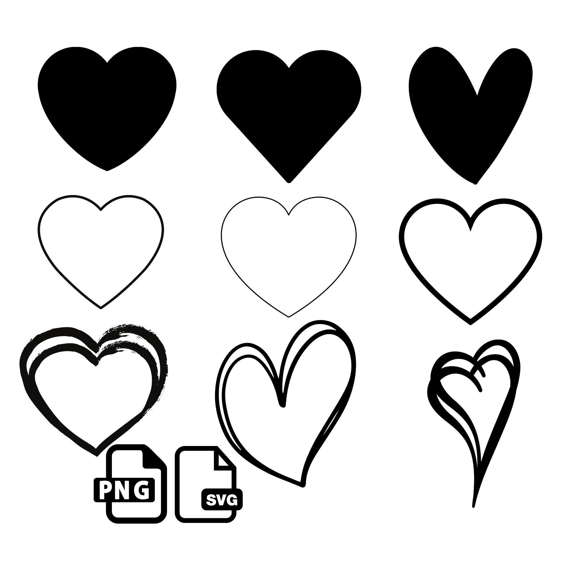 10 Heart Svg Valentines Day Svg Png And Pdf Digital Download Etsy