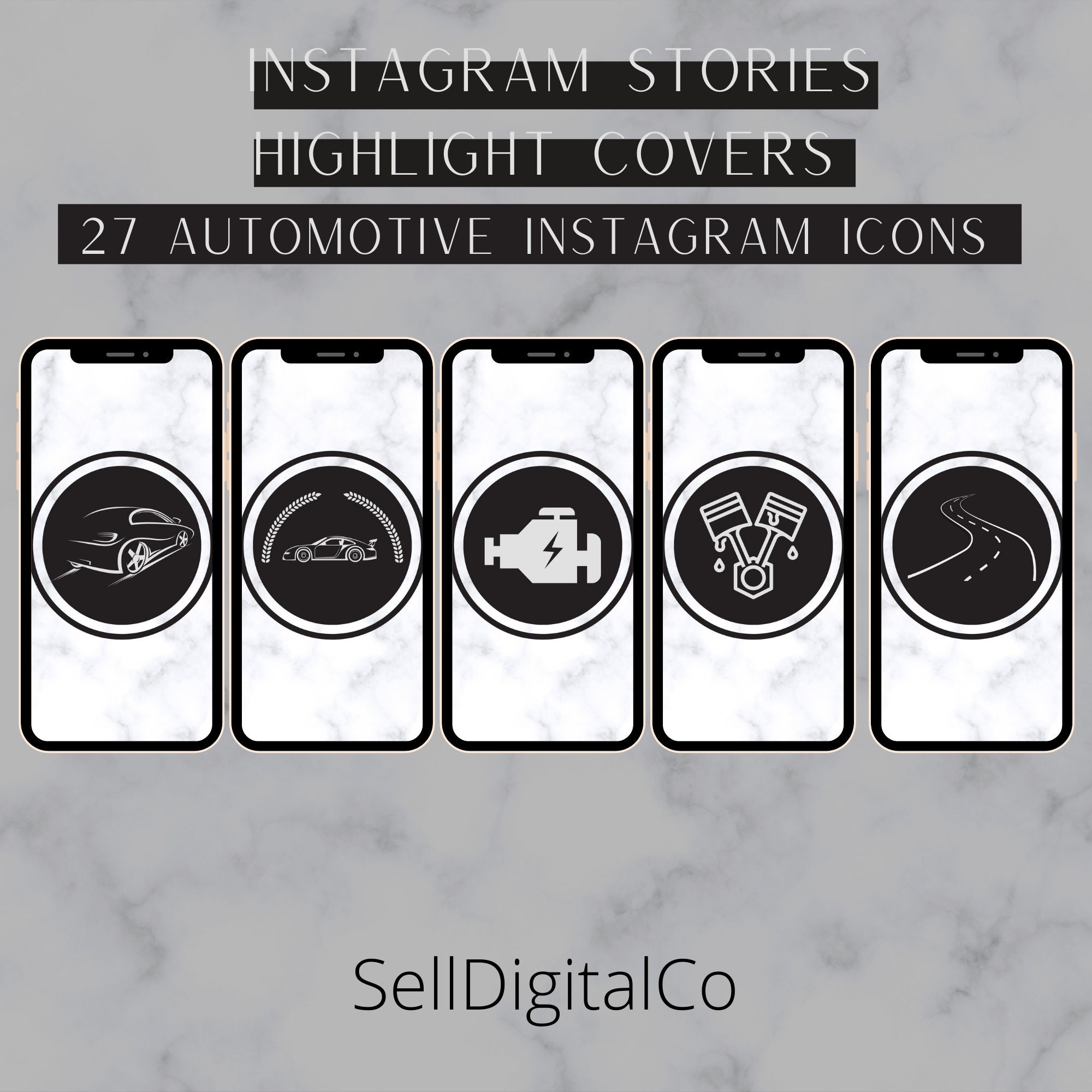 Automotive Instagram Highlight Icons, Car Highlights, Automotive Icons ...
