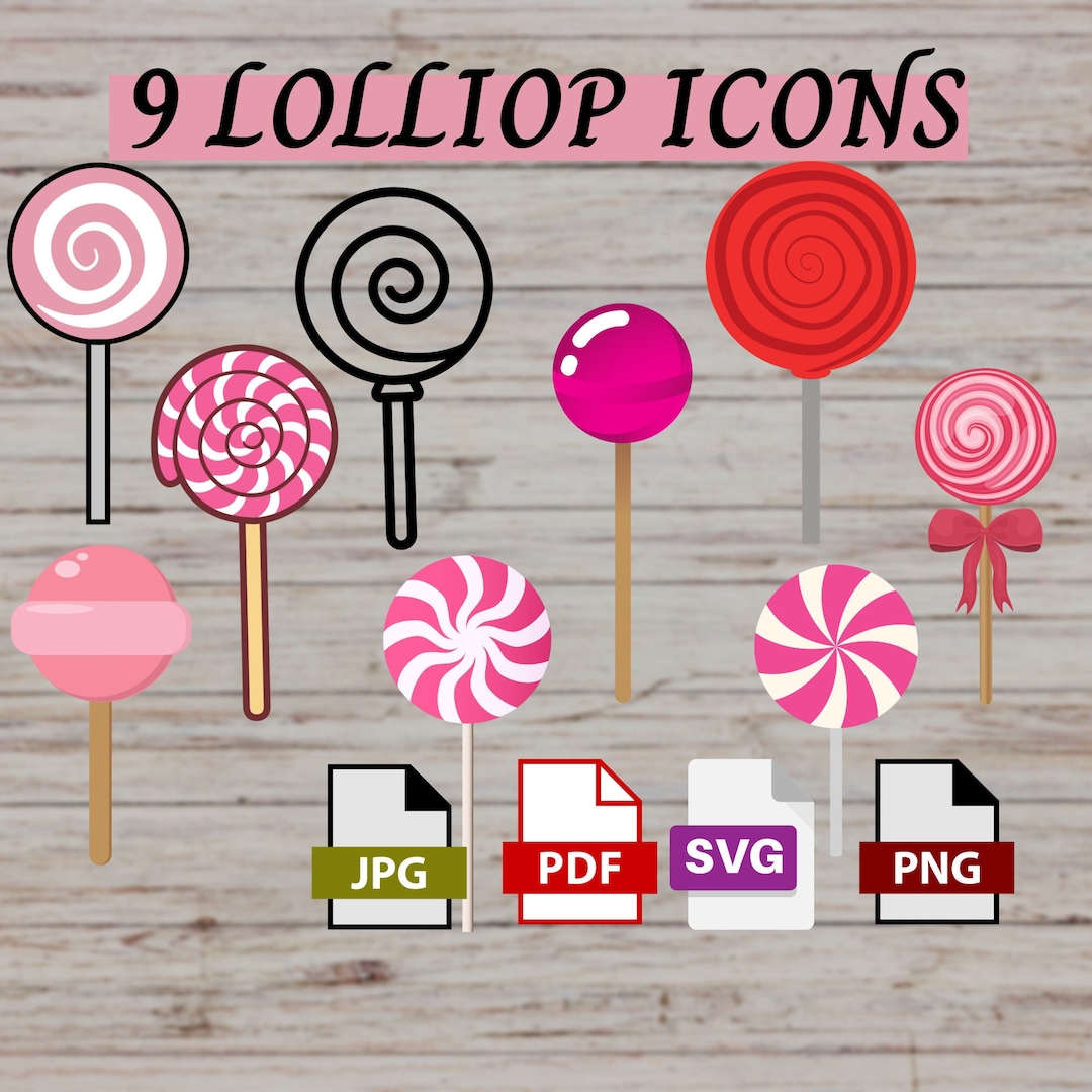 9 Candy SVG Bundle, Lollipop Svg, Lollipop Bundle Svg, Candy Vector ...