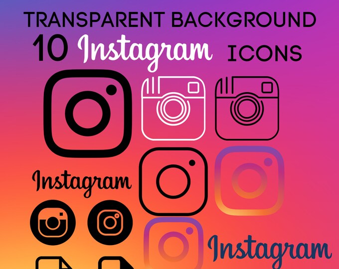 10 Instagram Svg and Png Icons. Transparent Background Instagram File ...