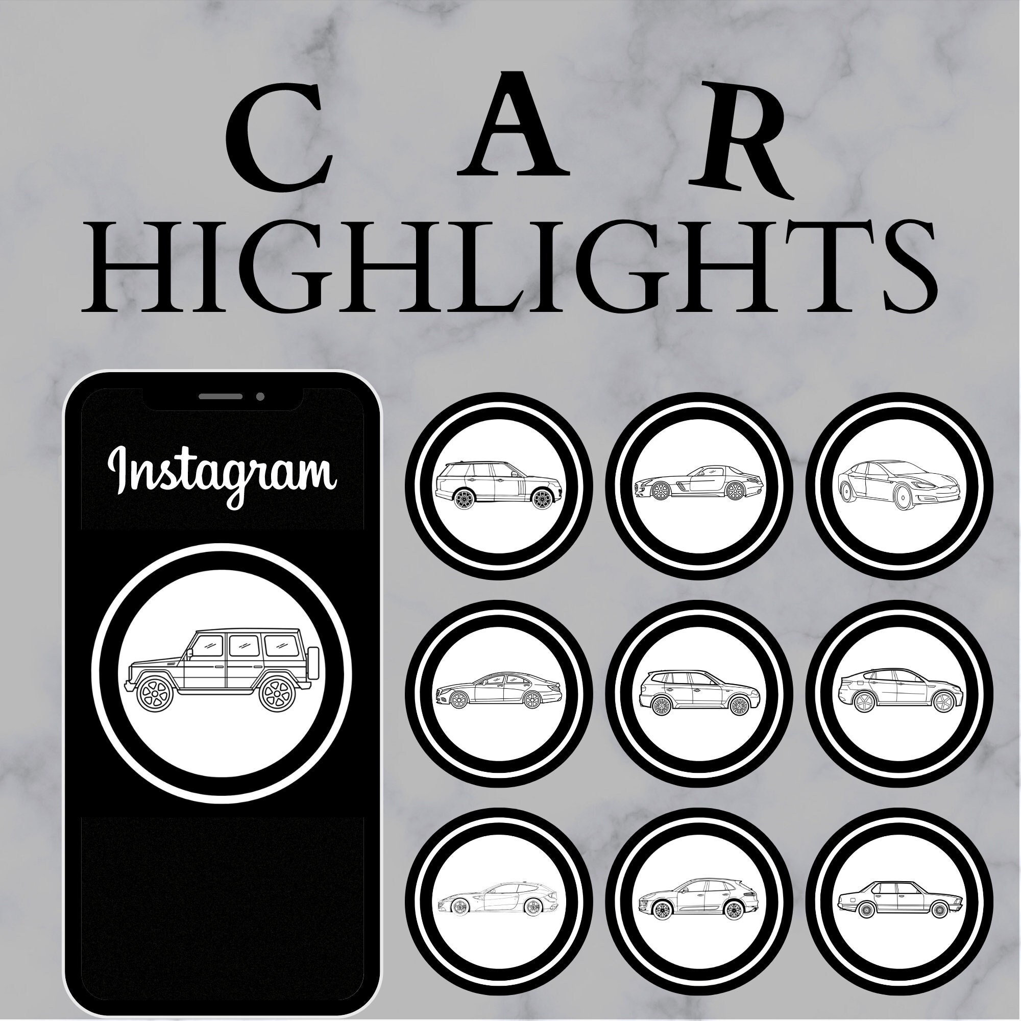 34 Car Instagram Highlight Icons, Car Highlights, Automotive Icons for ...