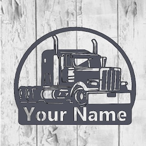 PERSONALIZED Trucker Sign, 18 Wheeler, Peterbilt, Kenworth, Trucking ...