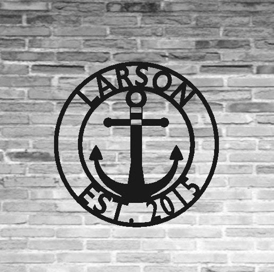 PERSONALIZED Last Name Anchor Sign, Nautical Decor, Beach Decor, Anchor ...