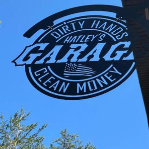 Personalized Hanging Garage Sign Metal Steel, Fathers Day Gift, Large ...