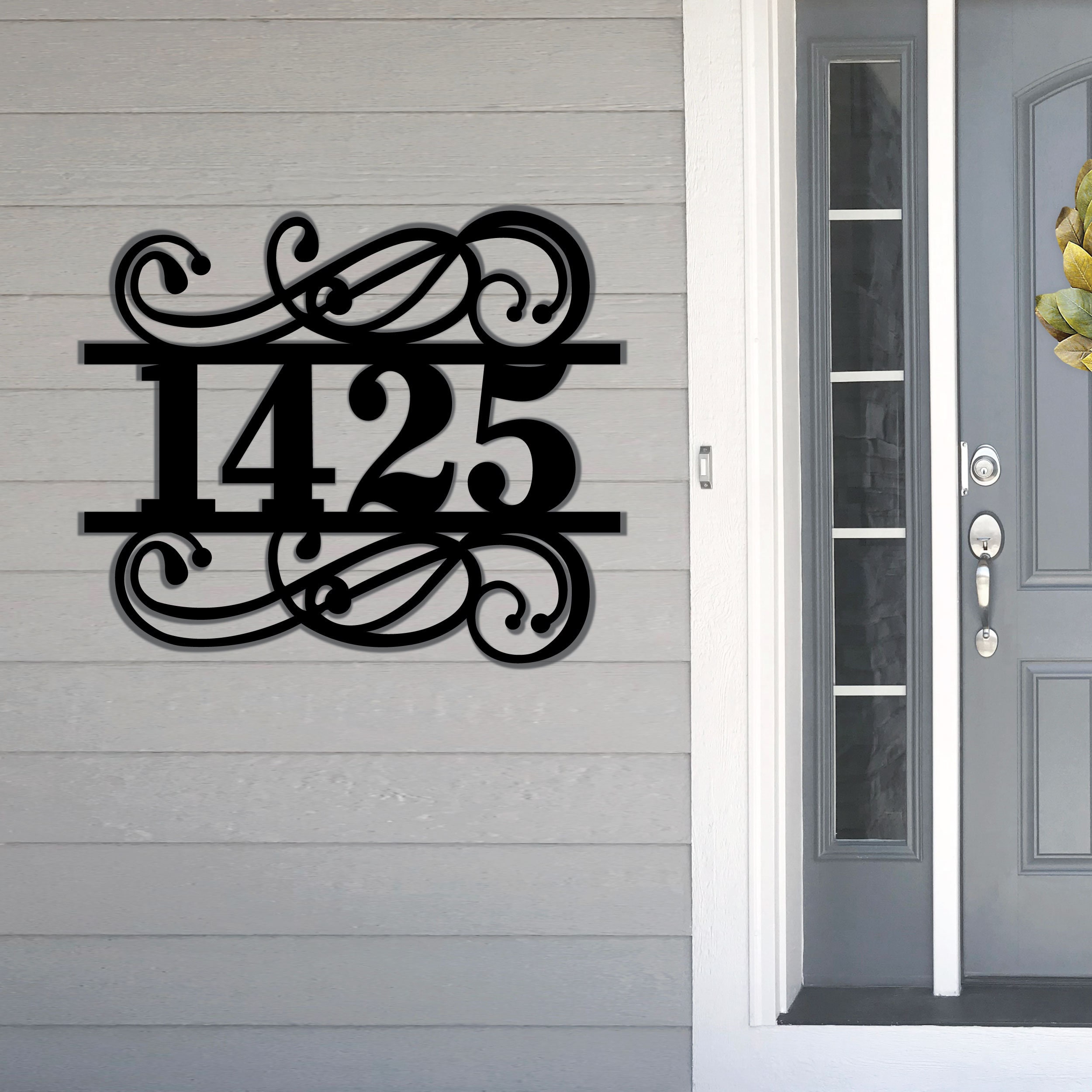 Personalized Metal Address Sign, Modern House Number Sign, Custom House ...