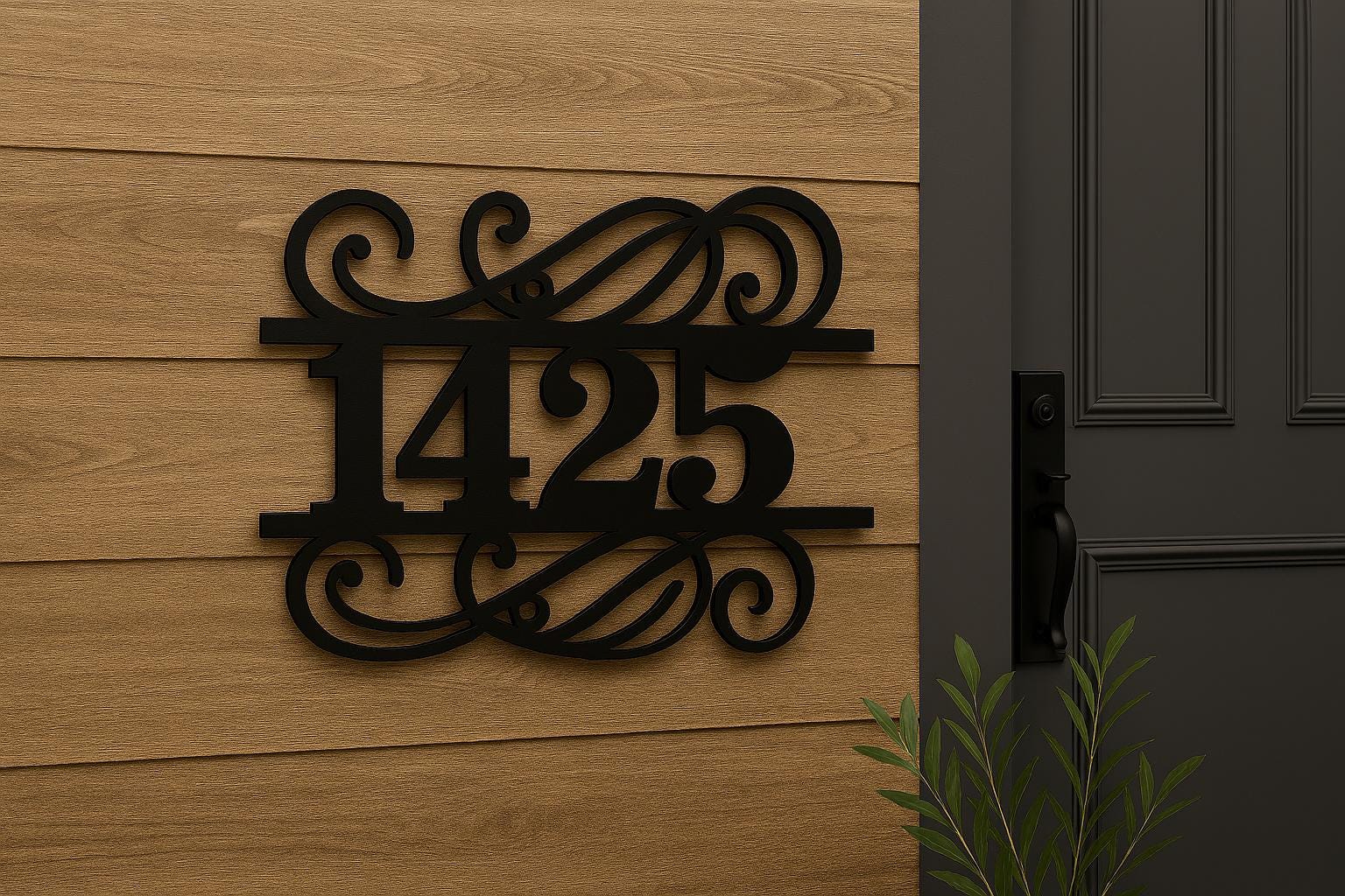 Personalized Metal Address Sign, Modern House Number Sign, Custom House ...