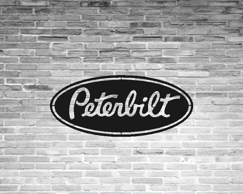 PETERBILT Metal Sign – Trucking Logo Wall Art, Mancave & Garage Decor ...