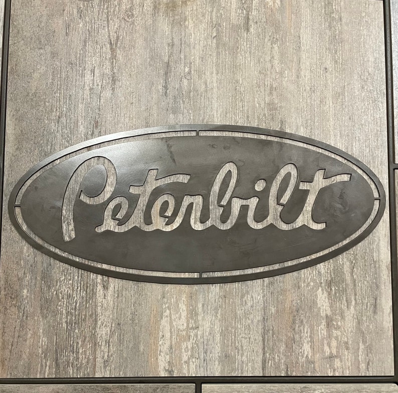 PETERBILT Metal Sign, Trucking Logo Company, Mancave Garage Decor ...