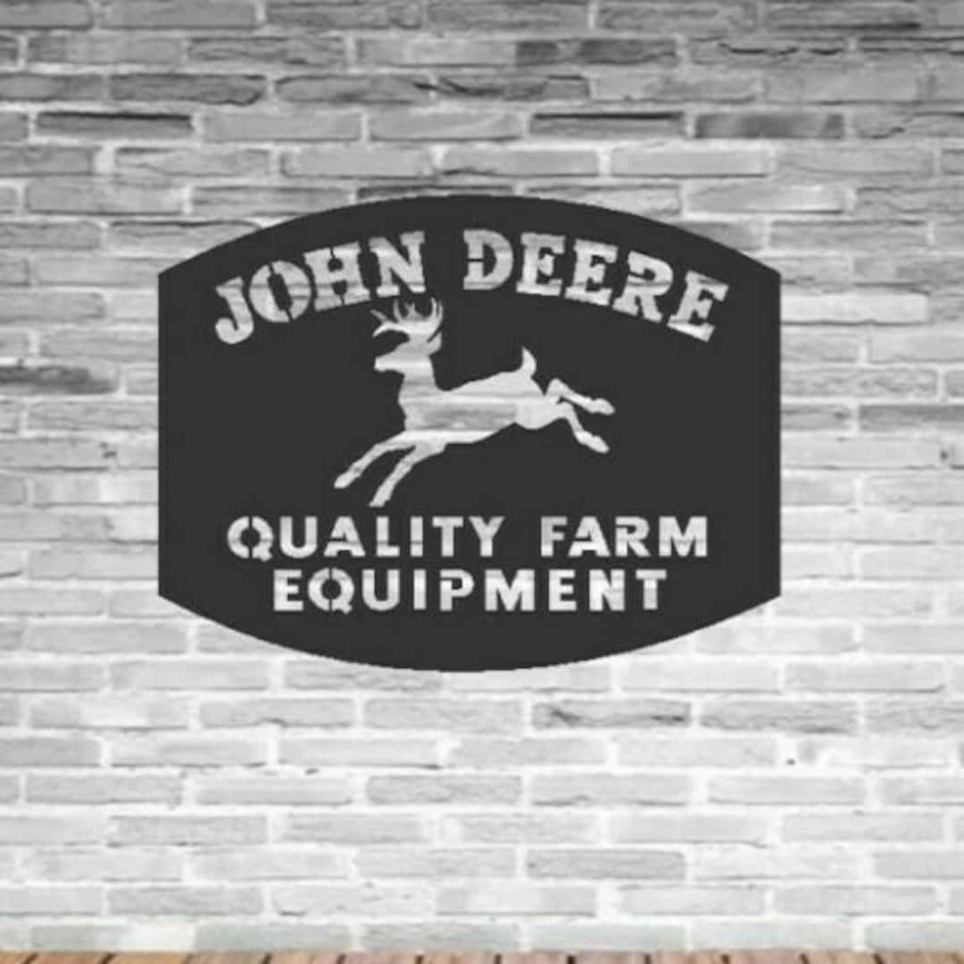 John Deere Farm Equipment Metal Sign, John Deere Logo, Automotive Decor ...