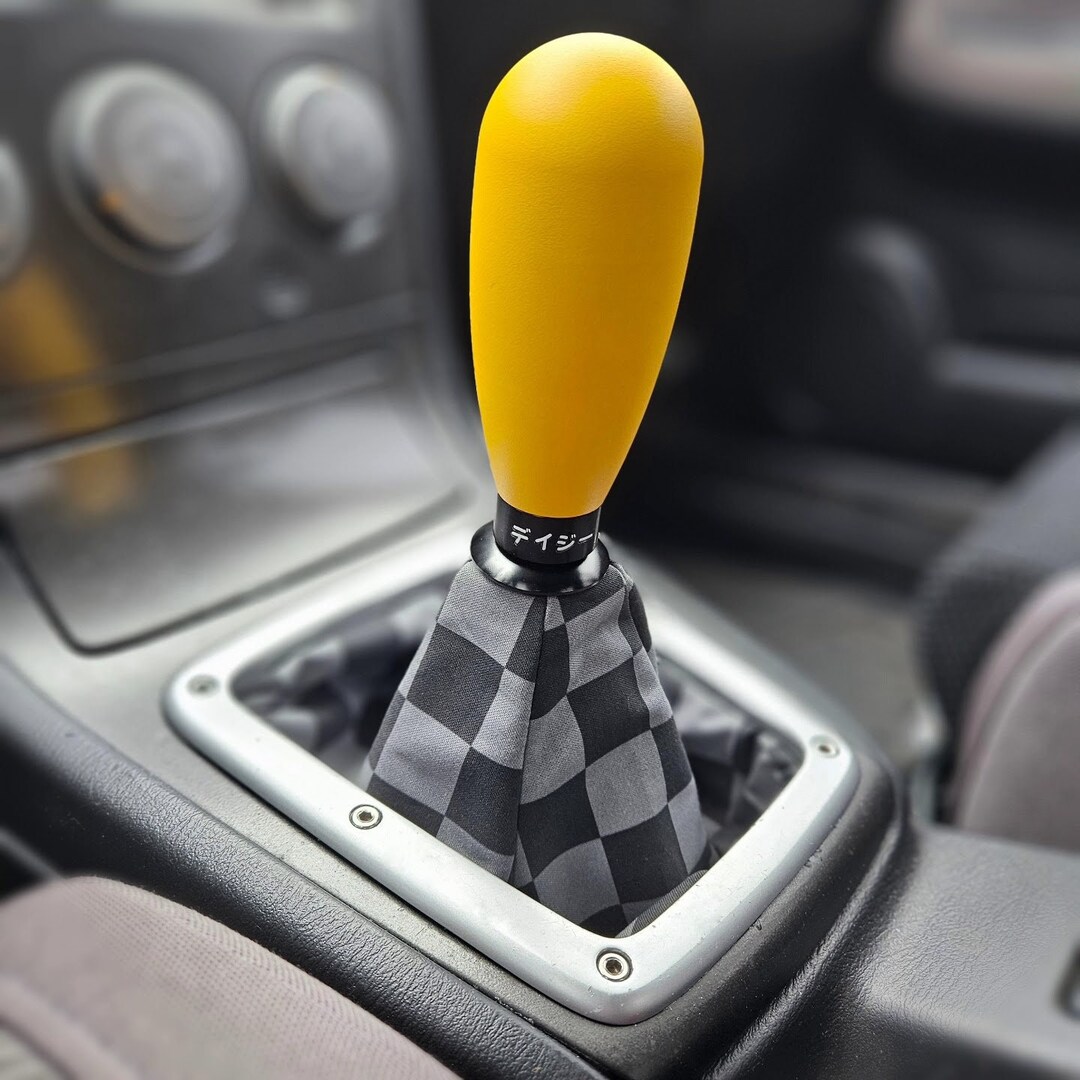 Spec R1 Yellow Aluminum Shift Knob Textured Grip - Universal Long ...