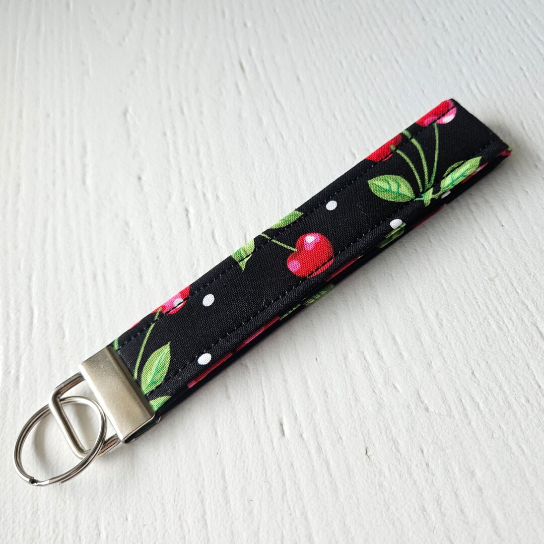 CHERRY BØMB - Nostalgic Cherry Key Fob Wristlet Keychain - Lanyard ...