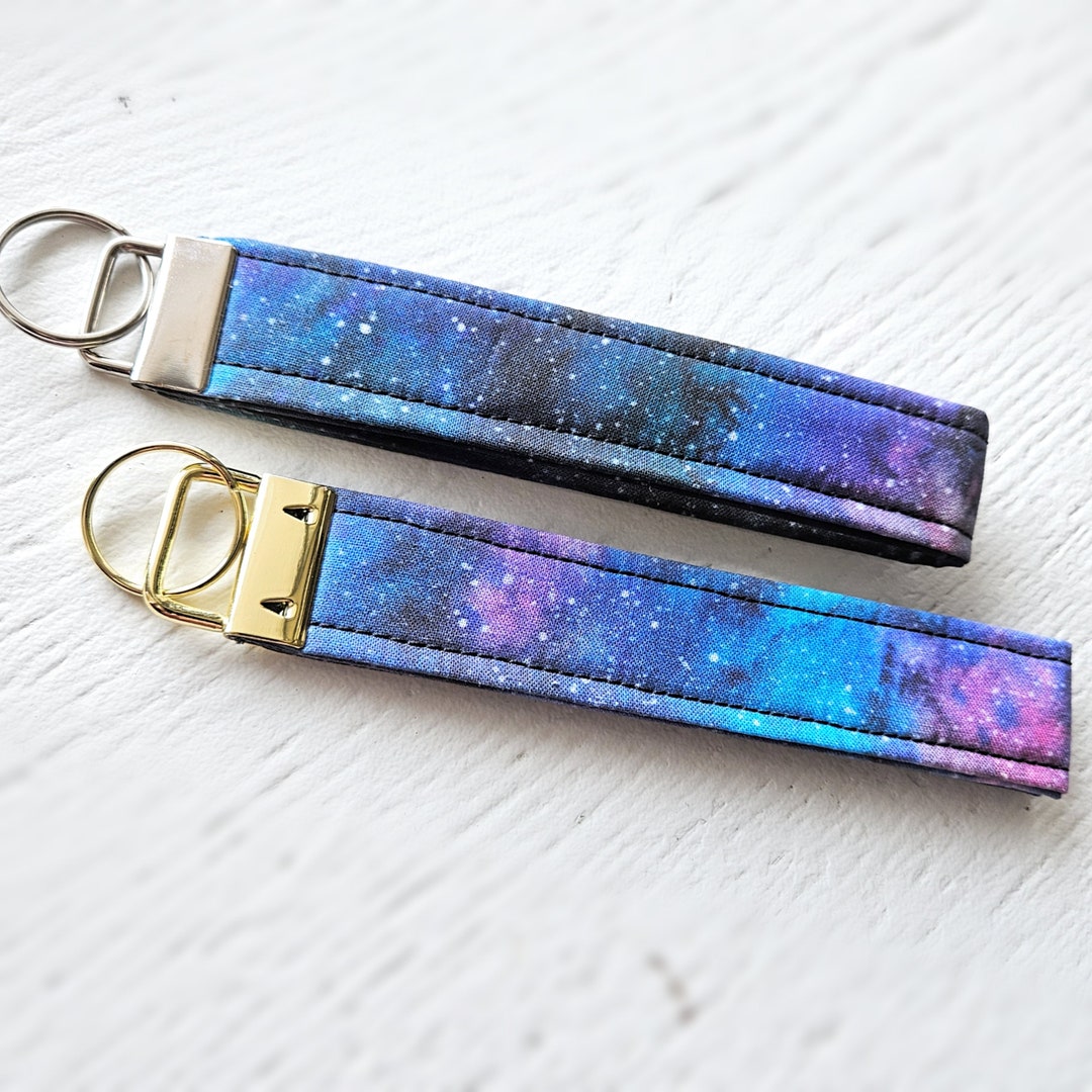 COSMOS Purple & Teal Galaxy Key Fob Wristlet Keychain - Lanyard ...