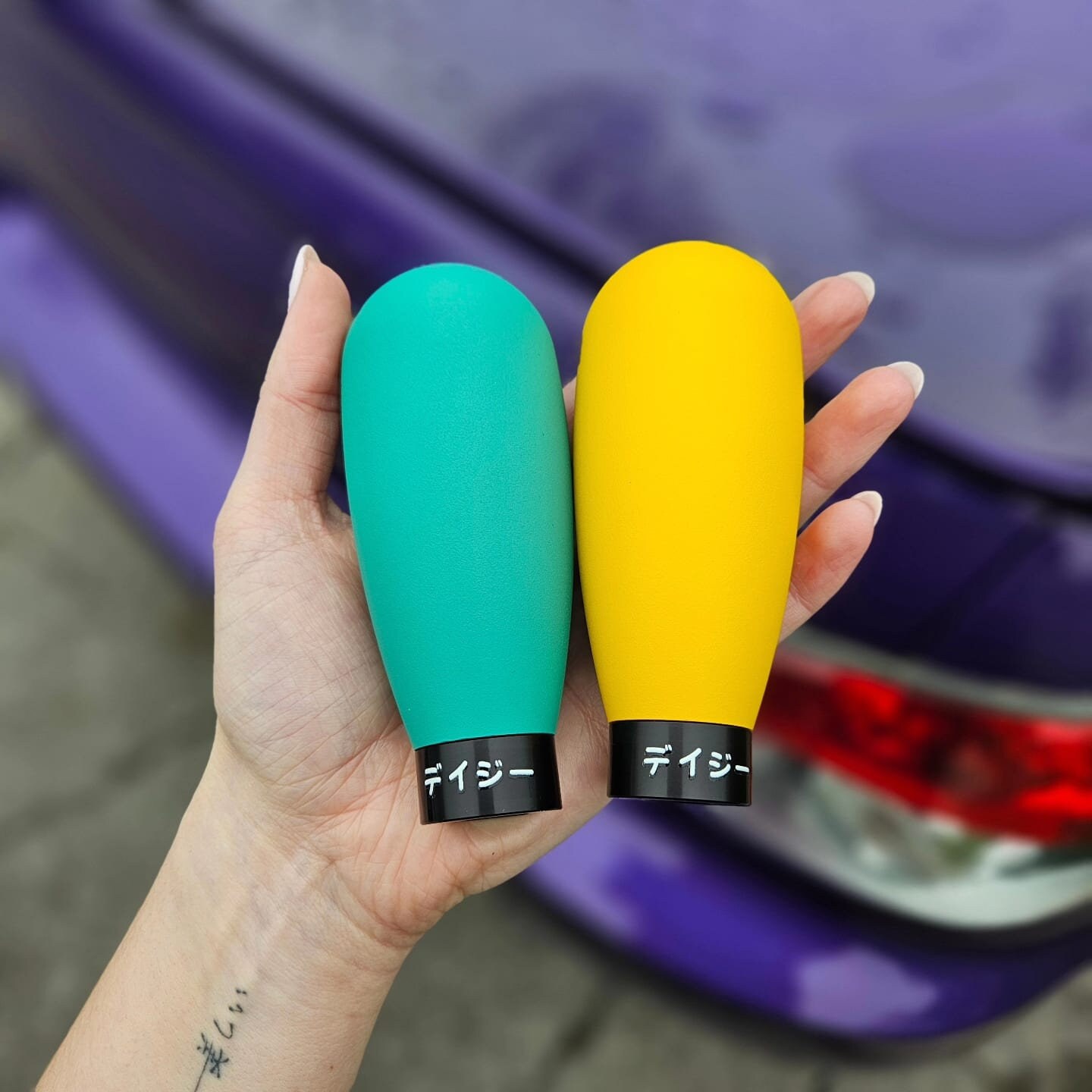 Portofino Blue Aluminum Shift Knob Textured Grip - Universal Long ...