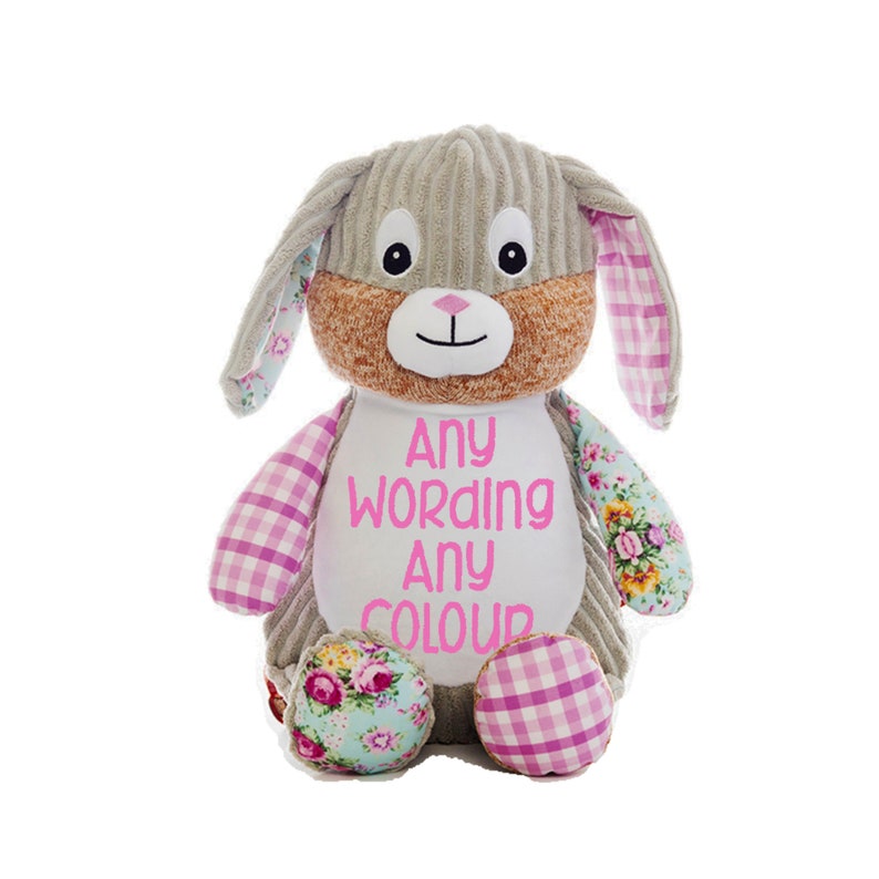 Cubbies Easter Pink Bunny Plush Toy Personalised With - Etsy