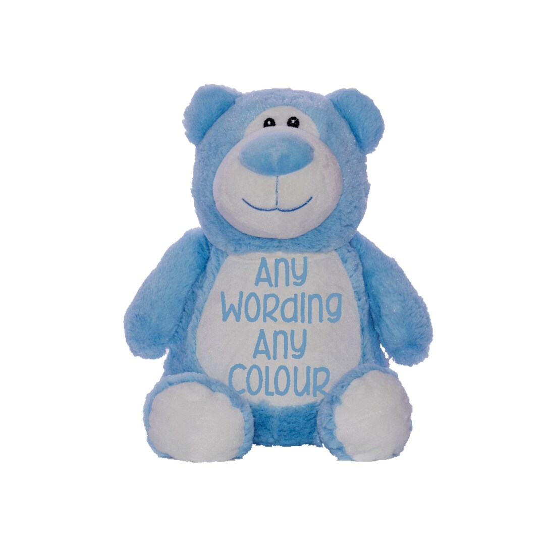 Cubbies Blue Bear, Plush Toy, Personalised With Embroidery Wording of ...