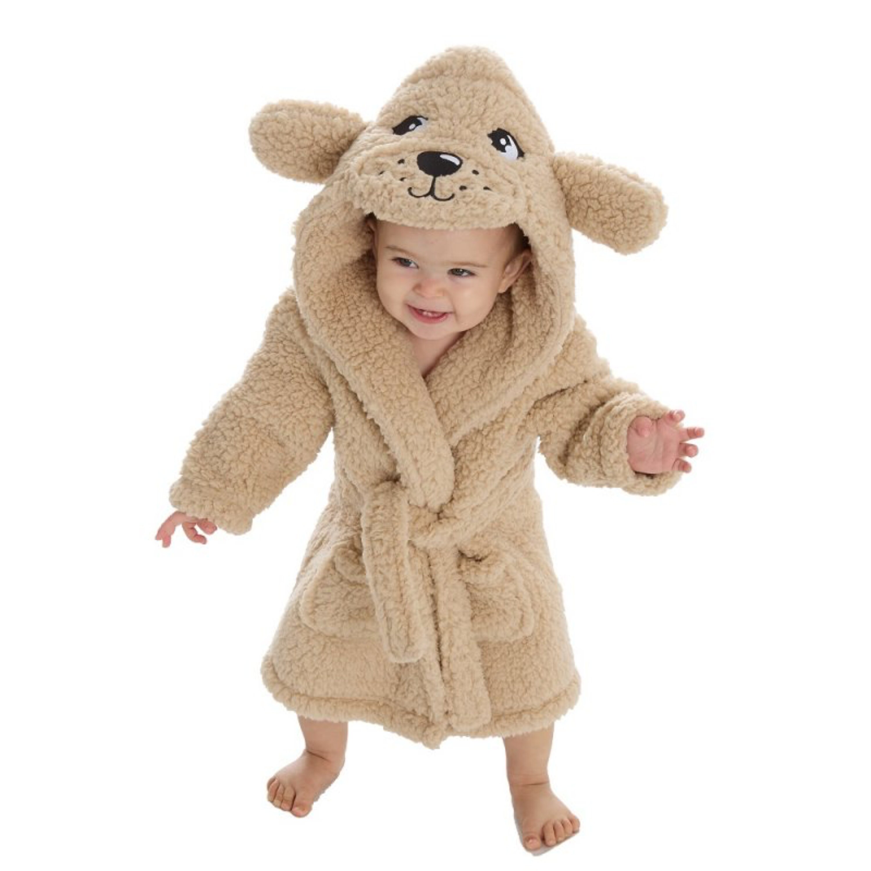 Personalised Embroidered Baby Dressing Gown Robe Puppy Dog Animal ...
