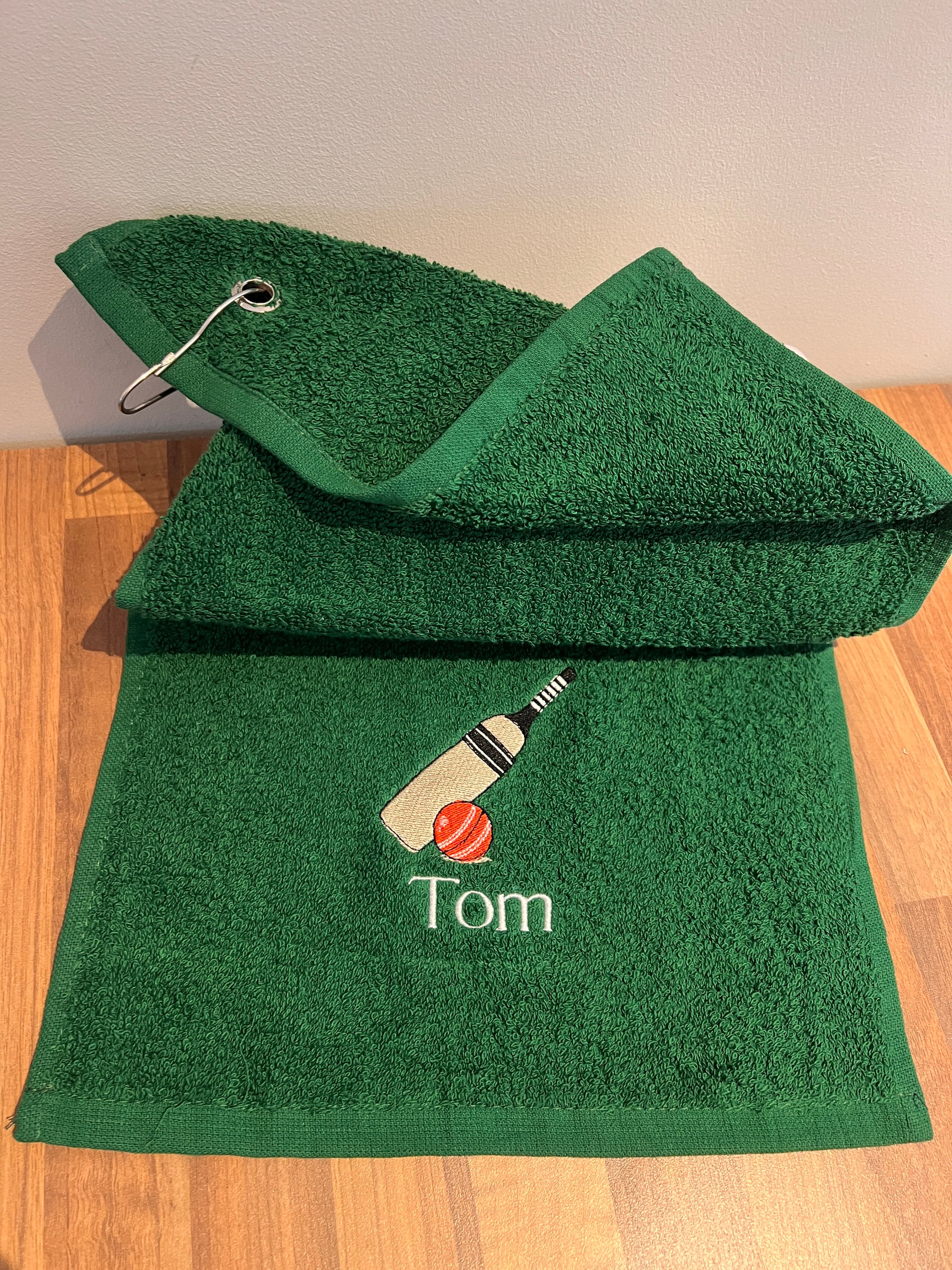 Personalised Embroidered Name Cricket Towel - Cricket Gift Personalised ...