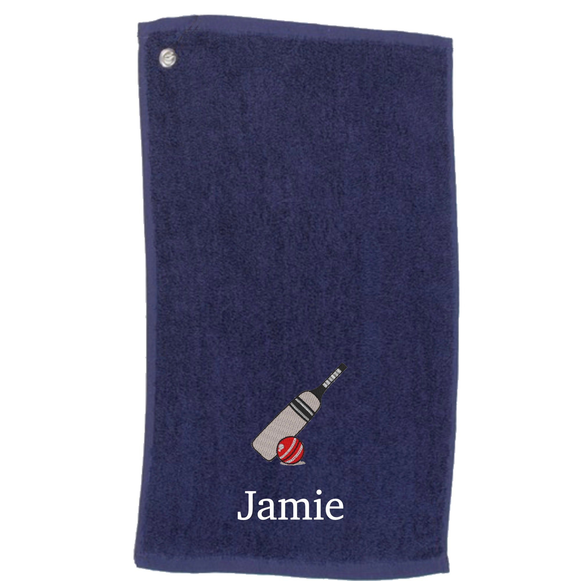 Personalised Embroidered Name Cricket Towel - Cricket Gift Personalised ...