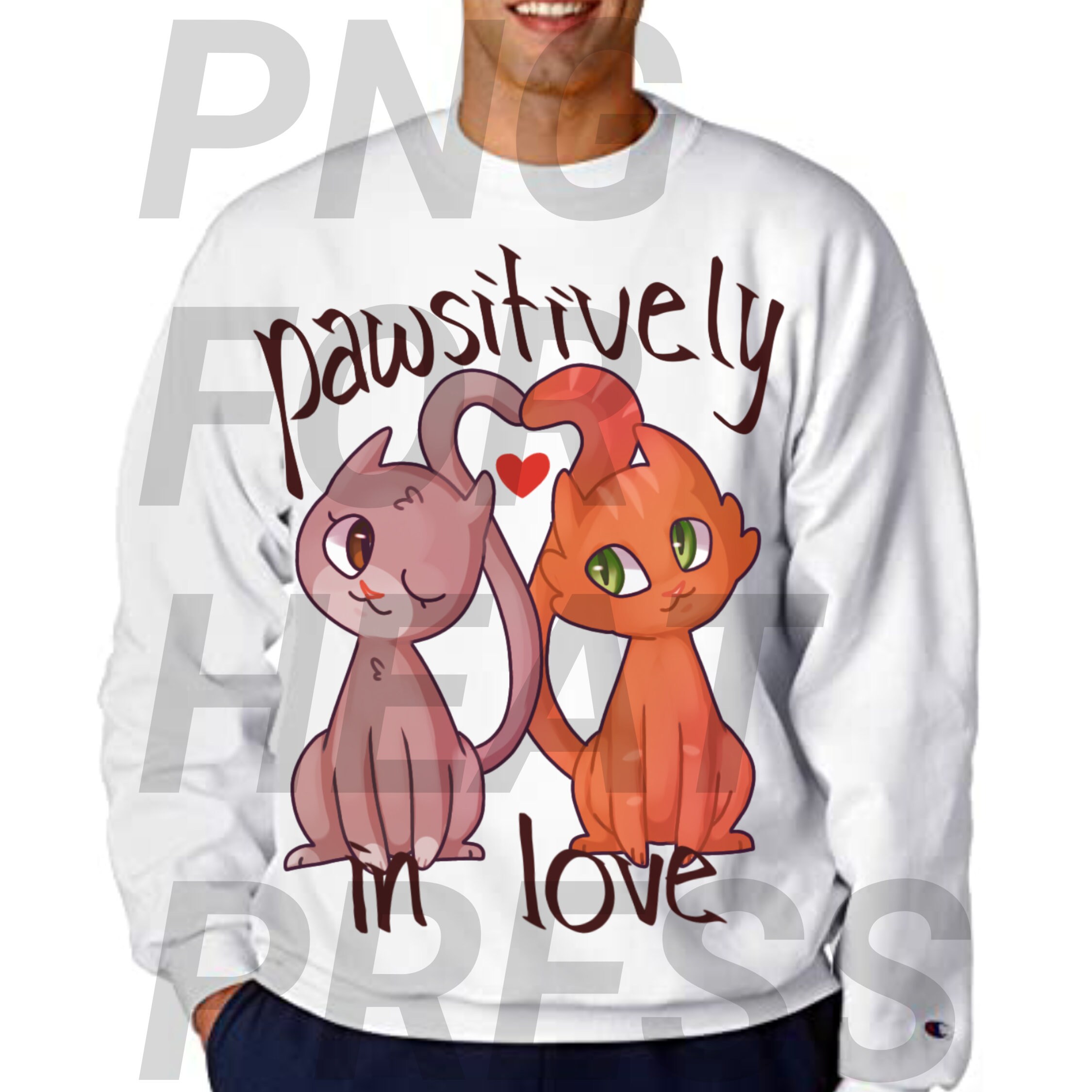 Pawsitively in Love PNG for Heat Press Sublimation - Etsy